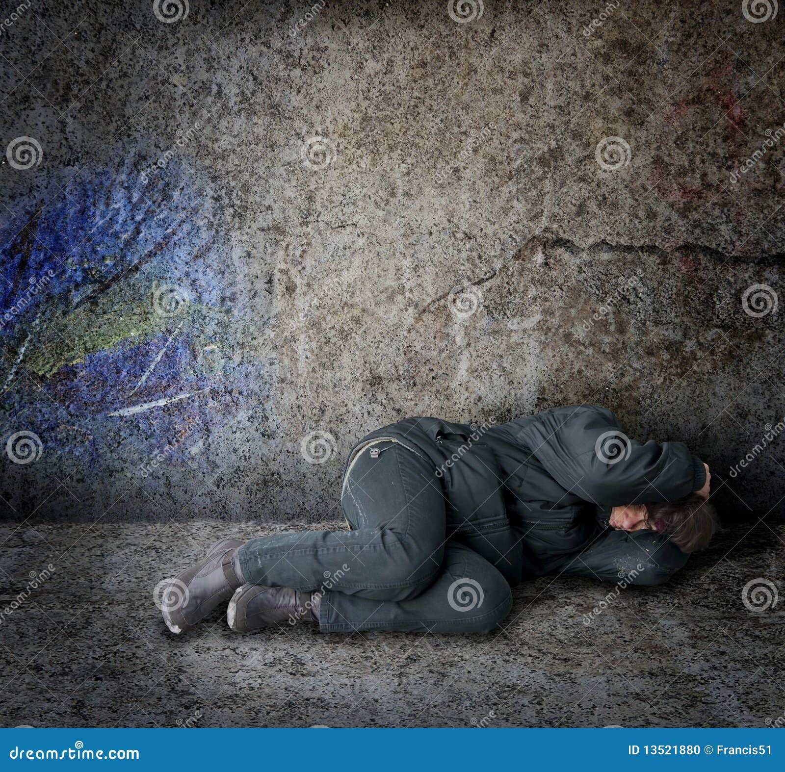 Homeless woman stock photo. Image of lonely, alone, female - 13521880