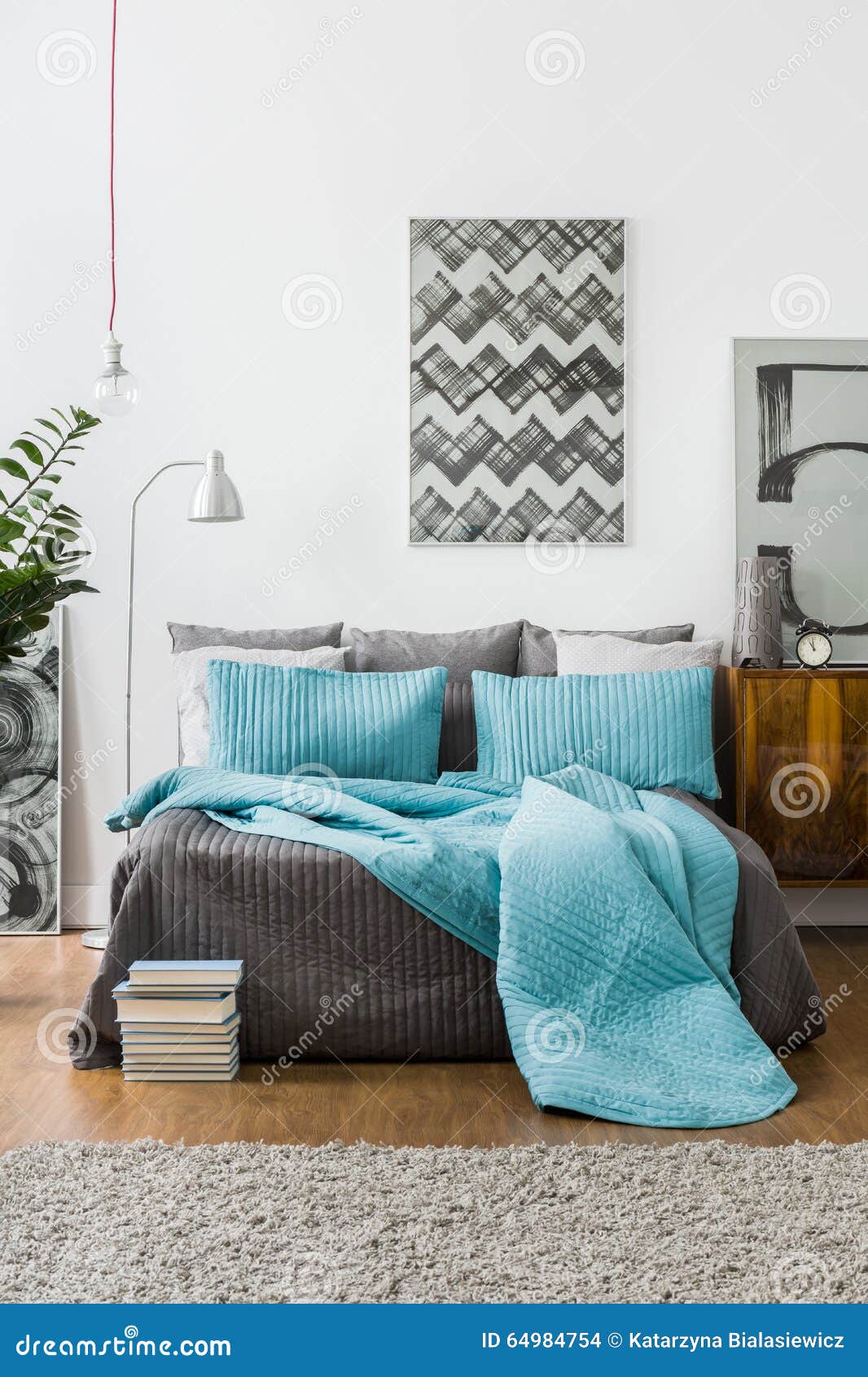 Homely Bedroom with Marriage Bed Stock Photo - Image of decor ...