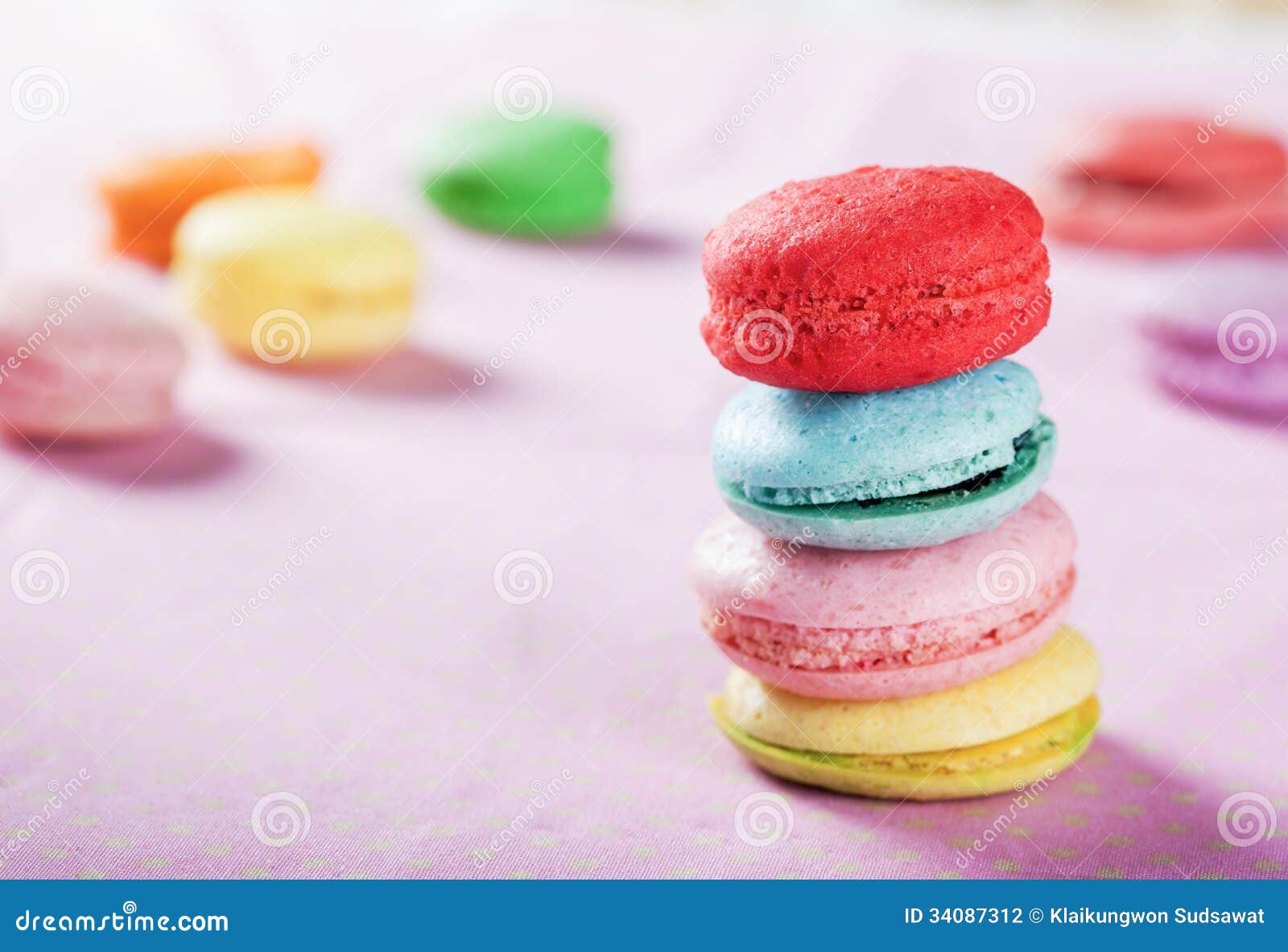 Homely Macaron Stack Close Up Stock Photo - Image of biscuit, cookie ...