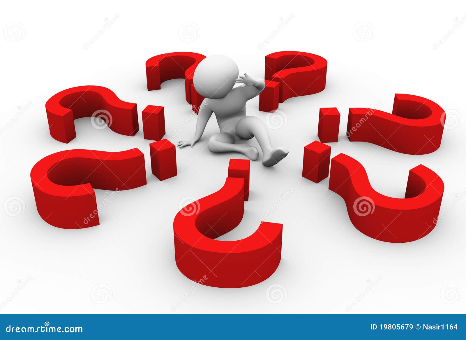 Homem 3d confundido ilustração stock. Ilustração de possibilidade ...