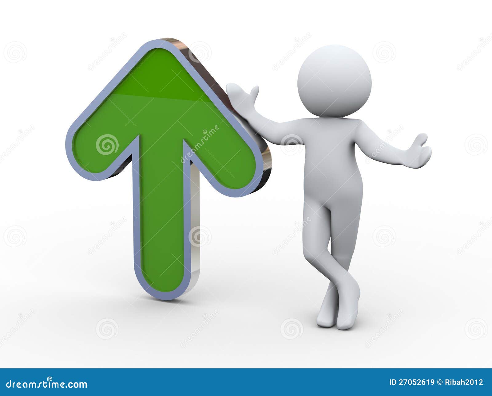 Homem 3d E Verde Acima Da Seta Ilustração Stock - Ilustração de homem ...