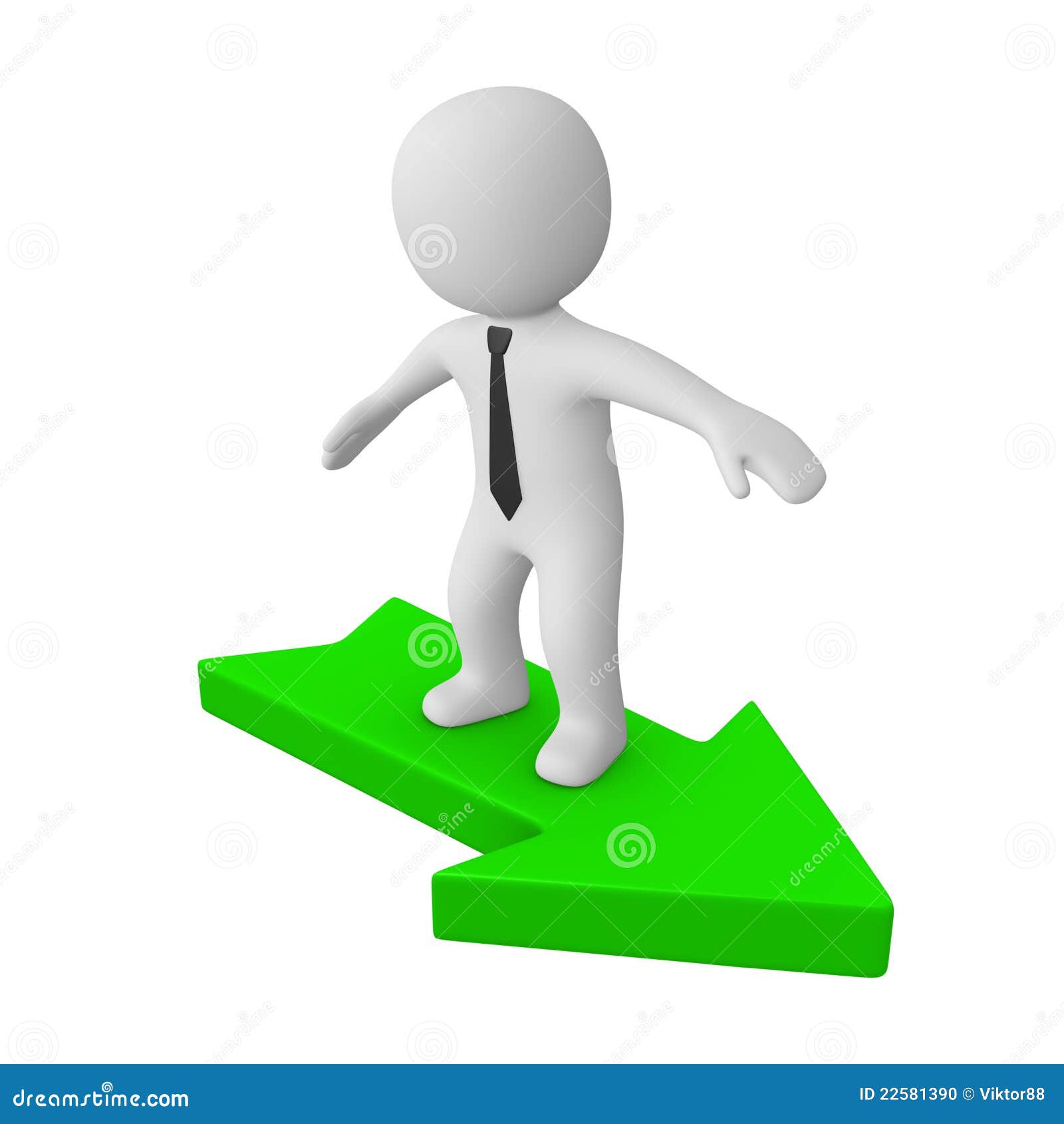 Homem 3d na seta ilustração stock. Ilustração de emprego - 22581390