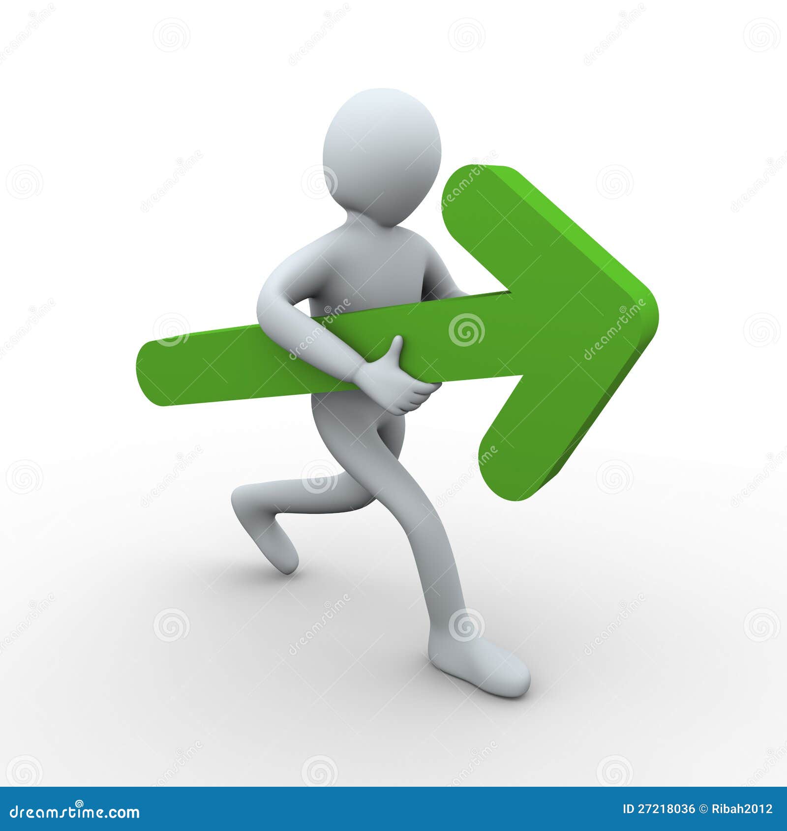 Homem 3d Que Funciona Com Seta Ilustração Stock - Ilustração de ...