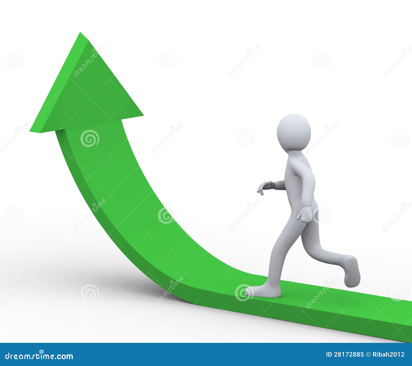 Homem 3d Que Funciona Na Seta Ilustração Stock - Ilustração de homem ...