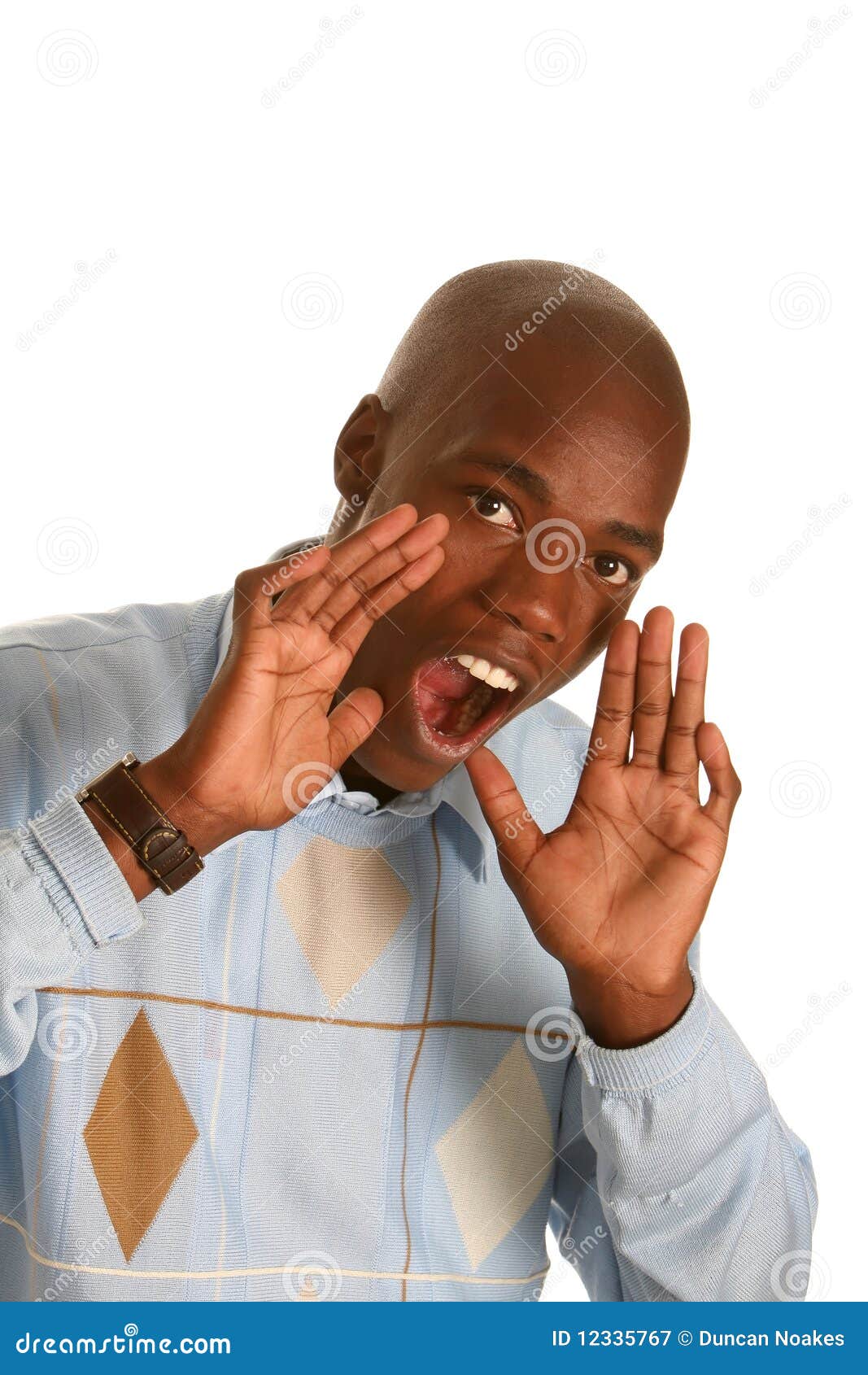 Homem africano Shouting imagem de stock. Imagem de raiva - 12335767