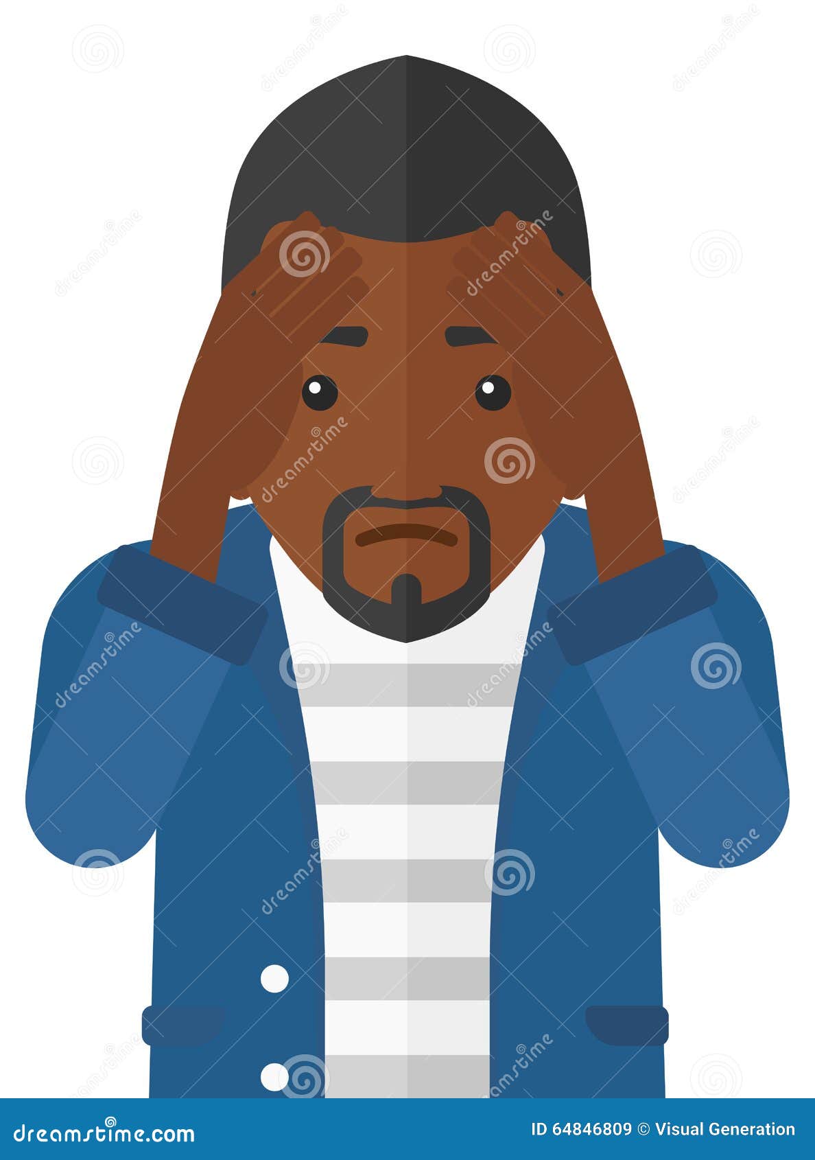 Homem Arrependido Que Embreia Sua Cabeça Ilustração do Vetor ...