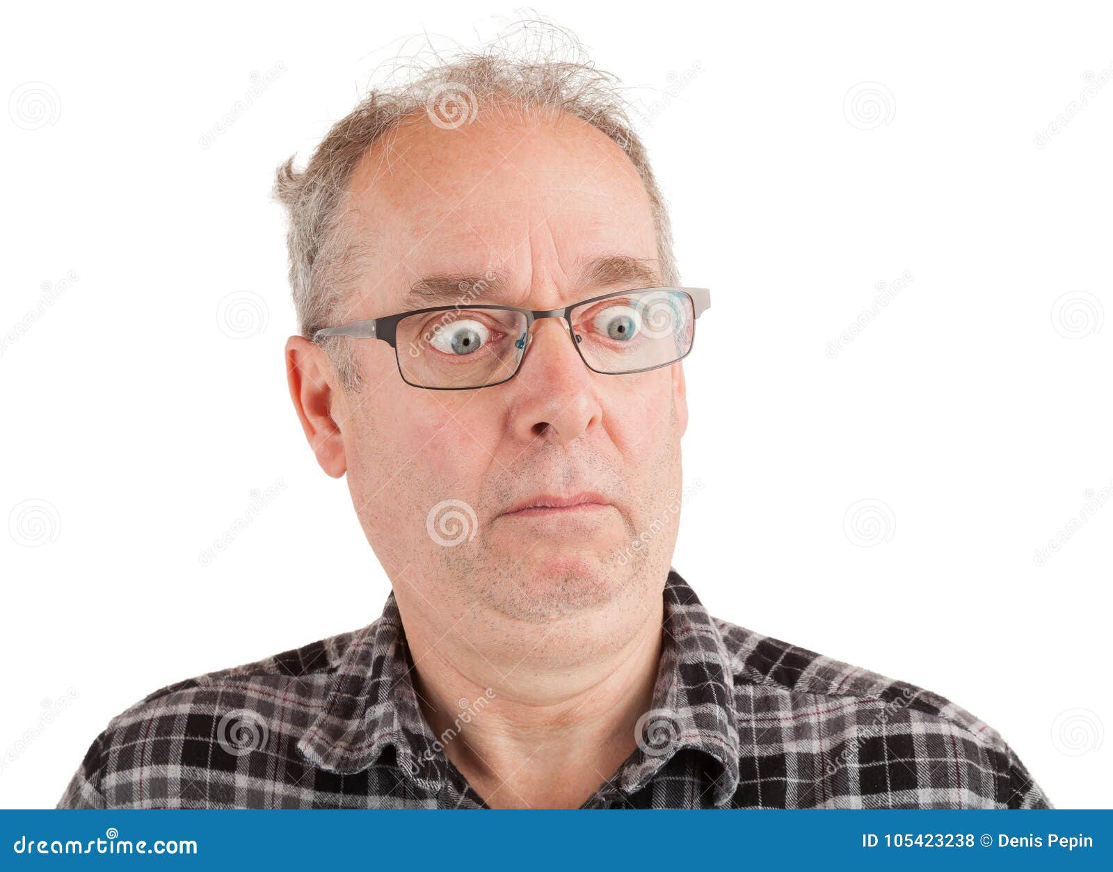 Homem assustado sobre algo foto de stock. Imagem de sobre - 105423238