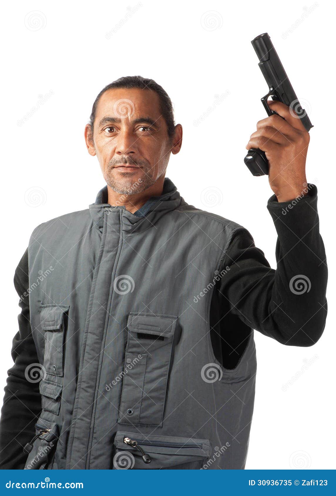 Homem com arma imagem de stock. Imagem de cara, guarda - 30936735
