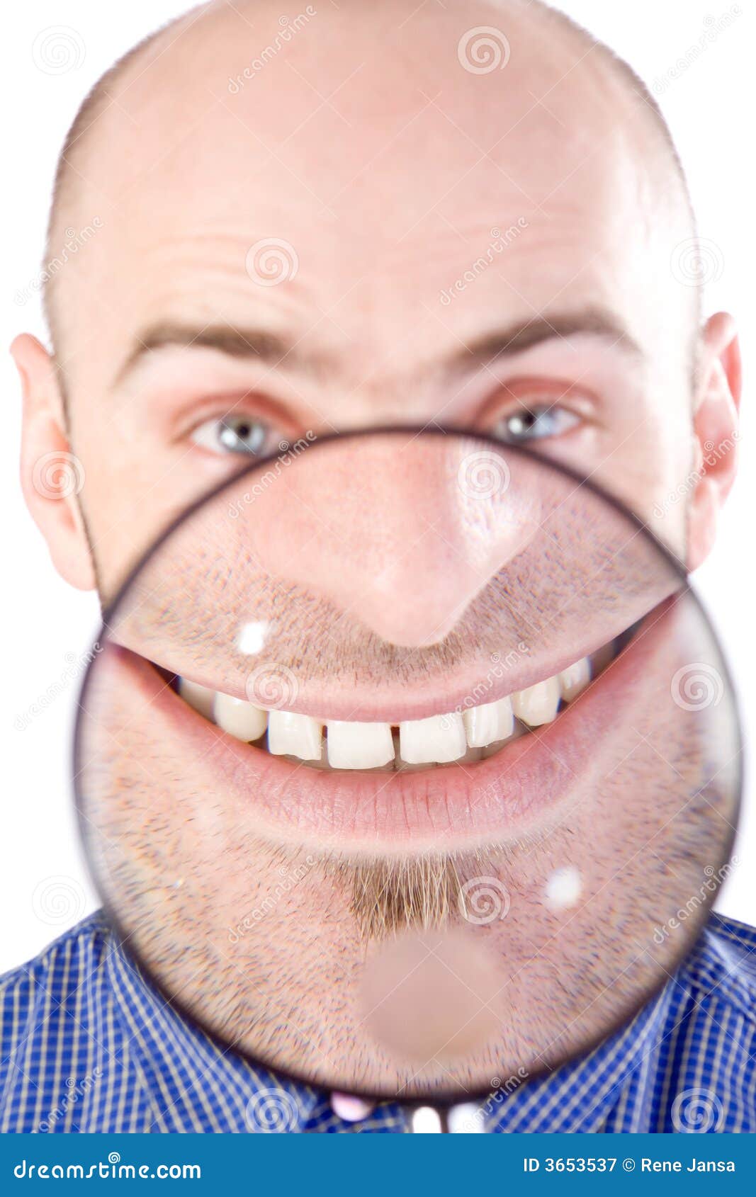 Homem com lupa imagem de stock. Imagem de ampliado, ampliar - 3653537