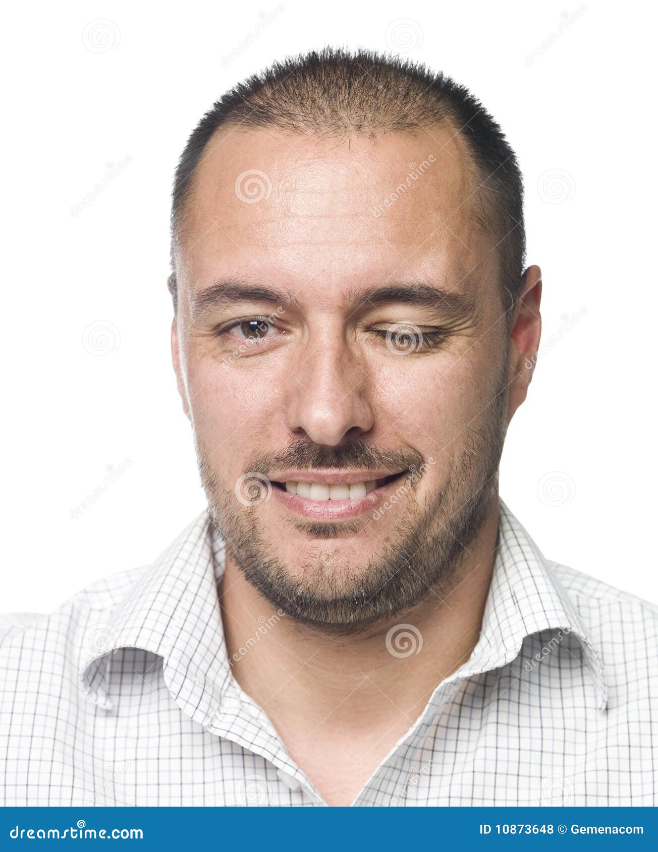 Homem Com O Um Olho Fechado Foto de Stock - Imagem de caneca, olho ...