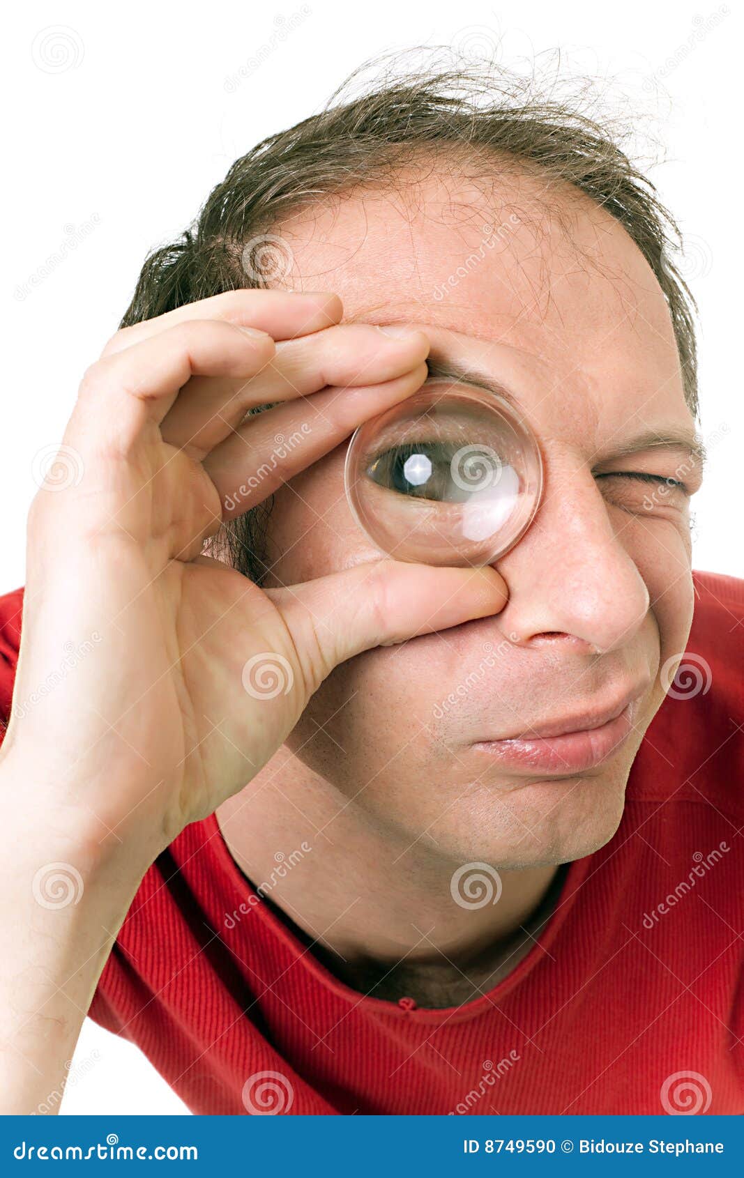 Homem com olho grande foto de stock. Imagem de retrato - 8749590