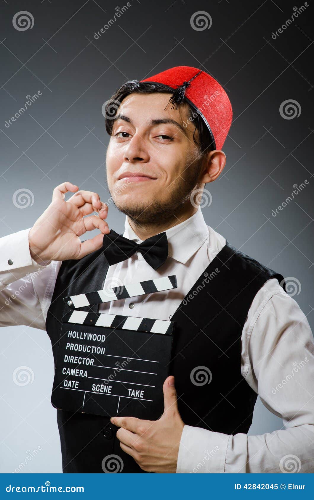 Homem com placa do filme imagem de stock. Imagem de aladino - 42842045