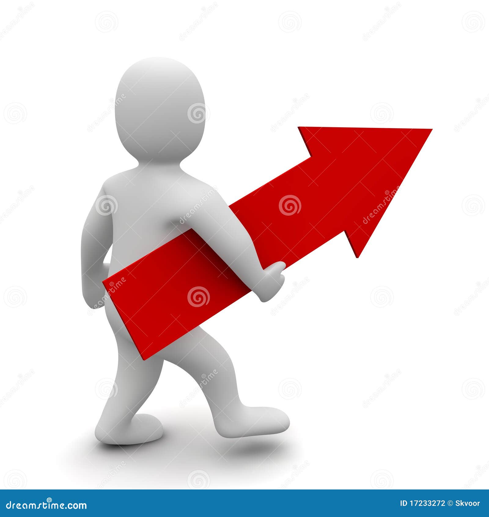 Homem Com Vermelho Grande Que Aponta Acima a Seta Ilustração Stock ...