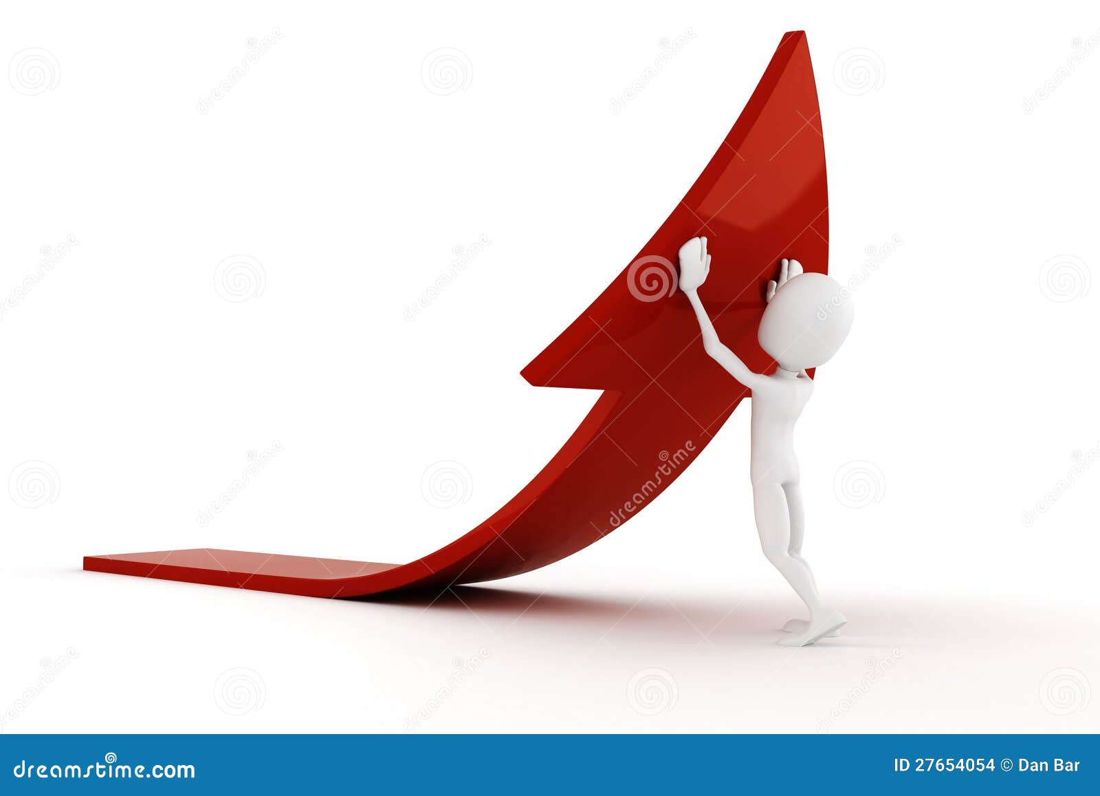 Homem 3d Que Empurra Uma Seta Ilustração Stock - Ilustração de projeto ...