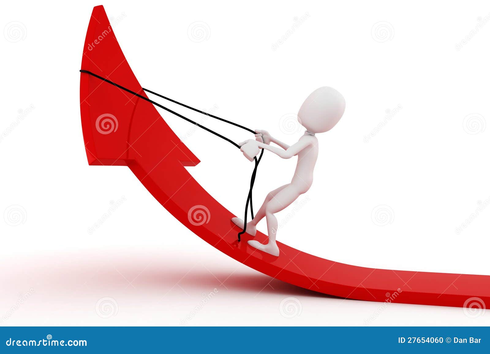 Homem 3d Que Empurra Uma Seta Ilustração Stock - Ilustração de pessoa ...