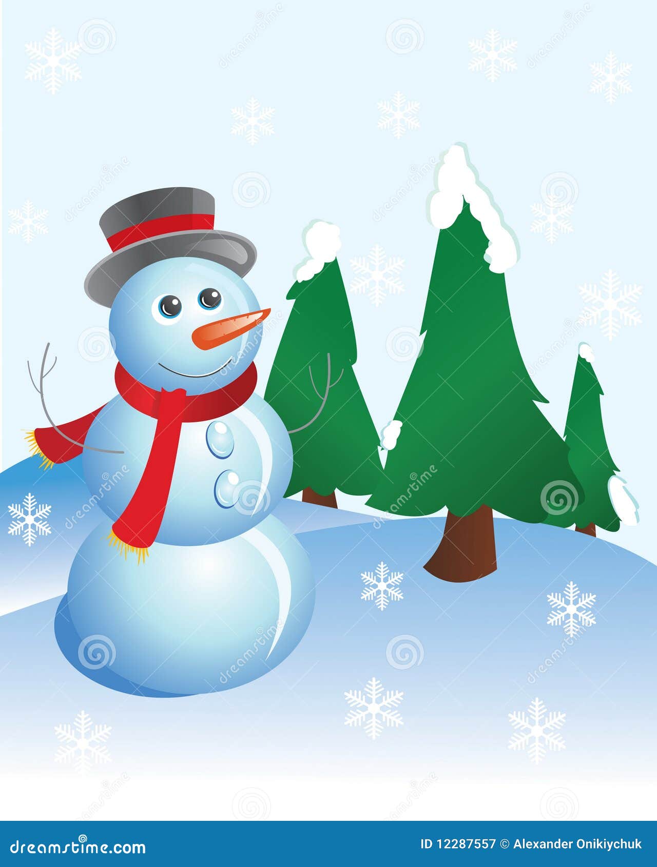 Homem da neve ilustração stock. Ilustração de montes - 12287557