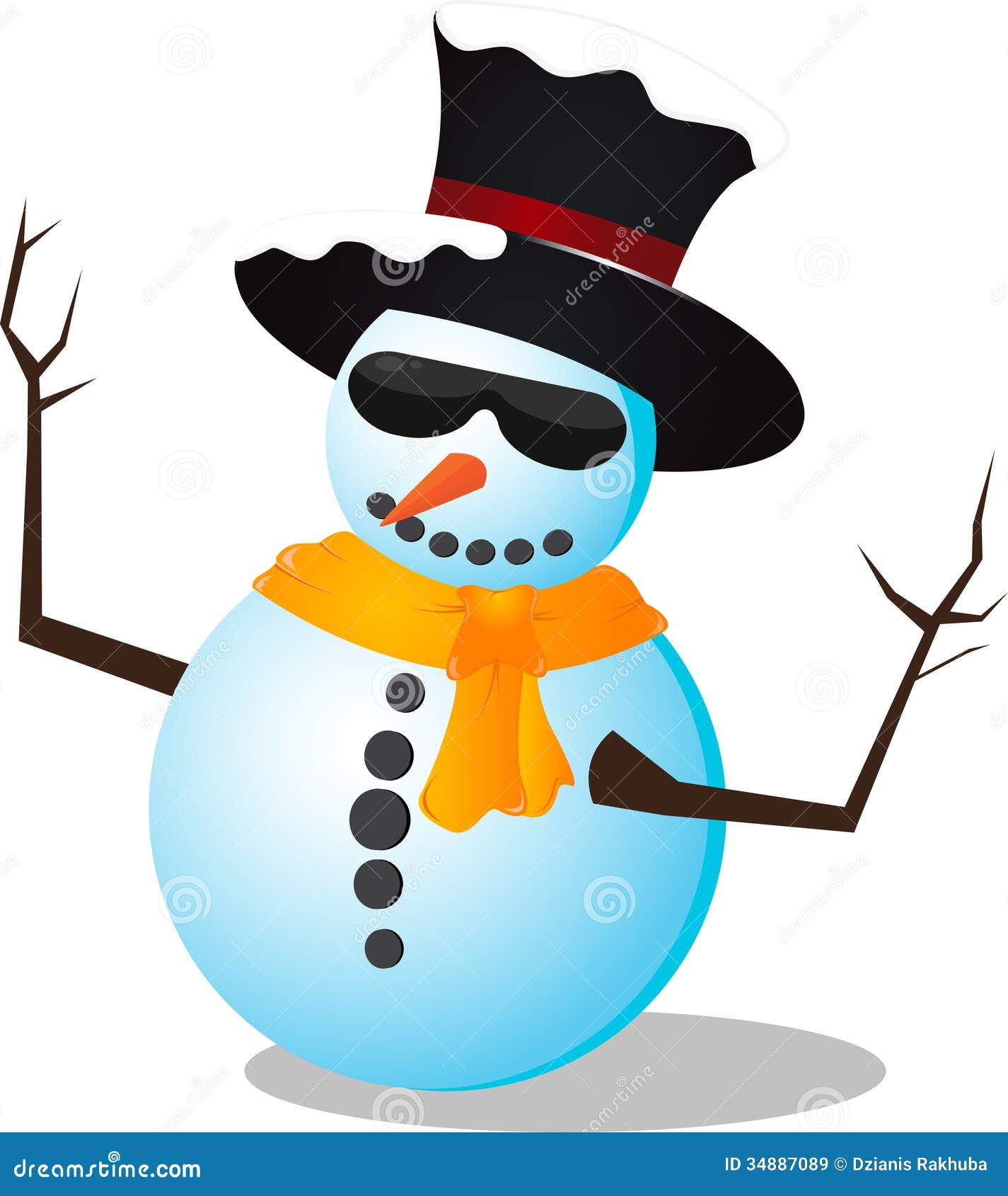 Homem da neve ilustração do vetor. Ilustração de cachecol - 34887089