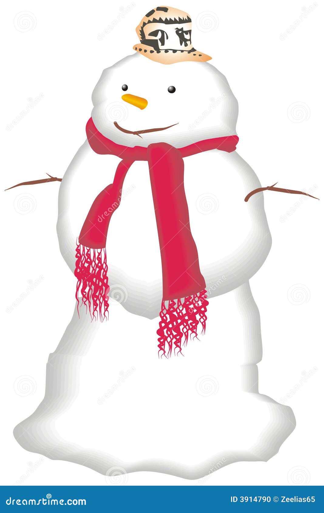 Homem da neve ilustração do vetor. Ilustração de artesanal - 3914790