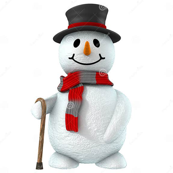 Homem da neve 3d ilustração stock. Ilustração de olhos - 1523671