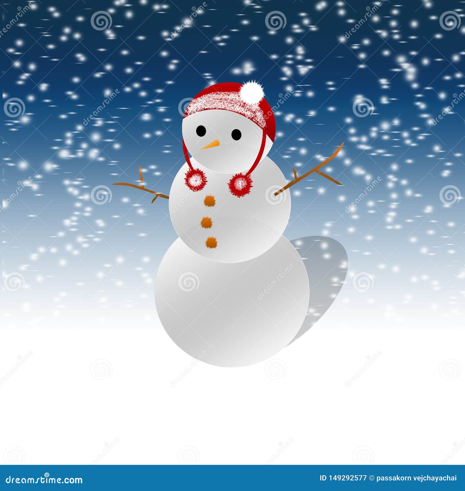 Homem da neve ilustração stock. Ilustração de sorriso - 149292577