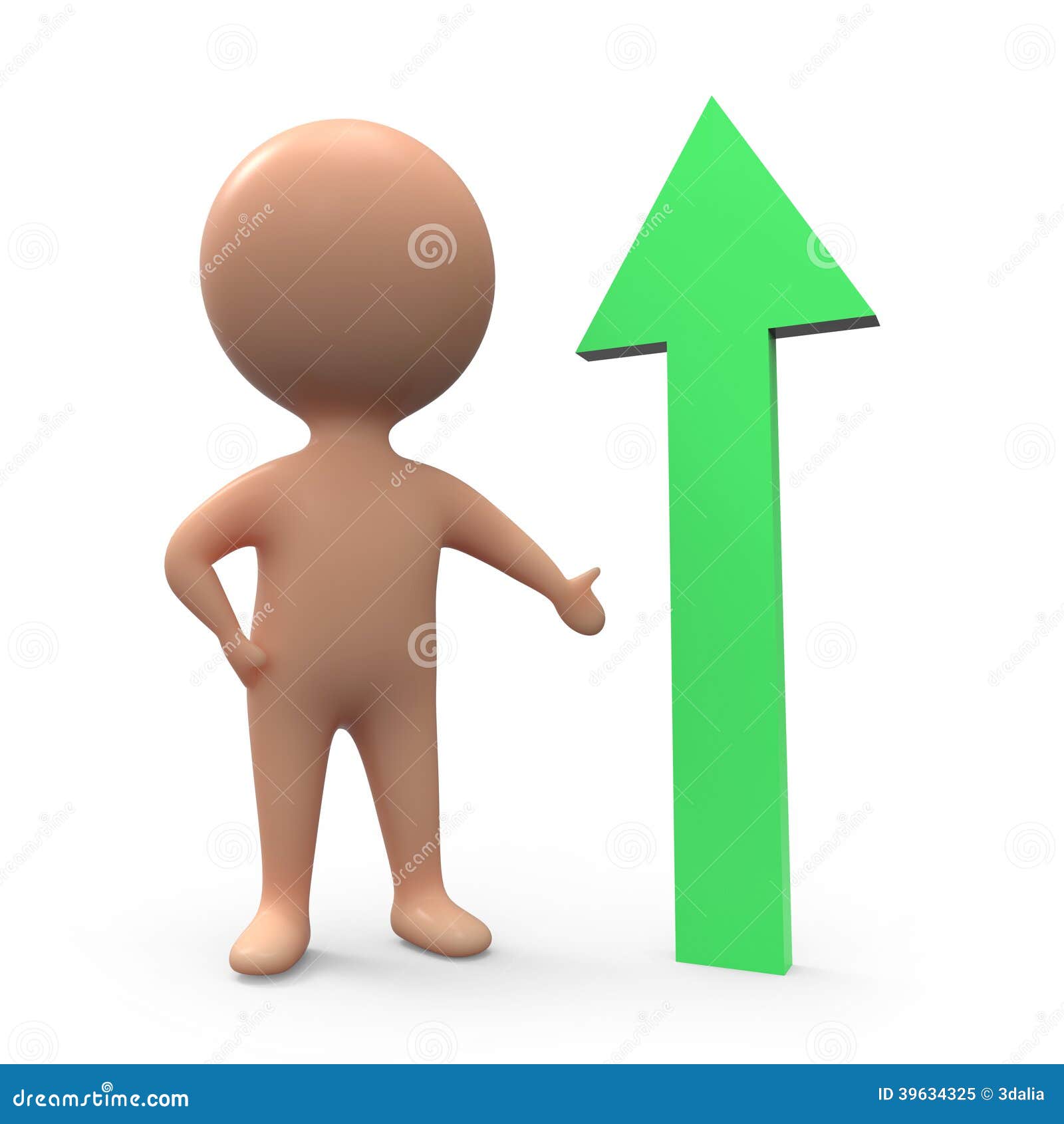 Homem da seta do verde 3d ilustração stock. Ilustração de pessoa - 39634325