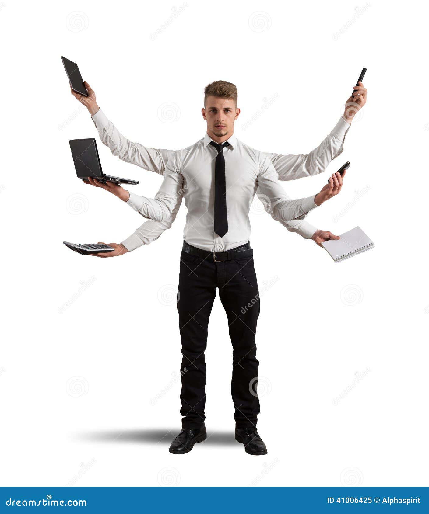 Homem De Negócios a Multitarefas Imagem de Stock - Imagem de computador ...