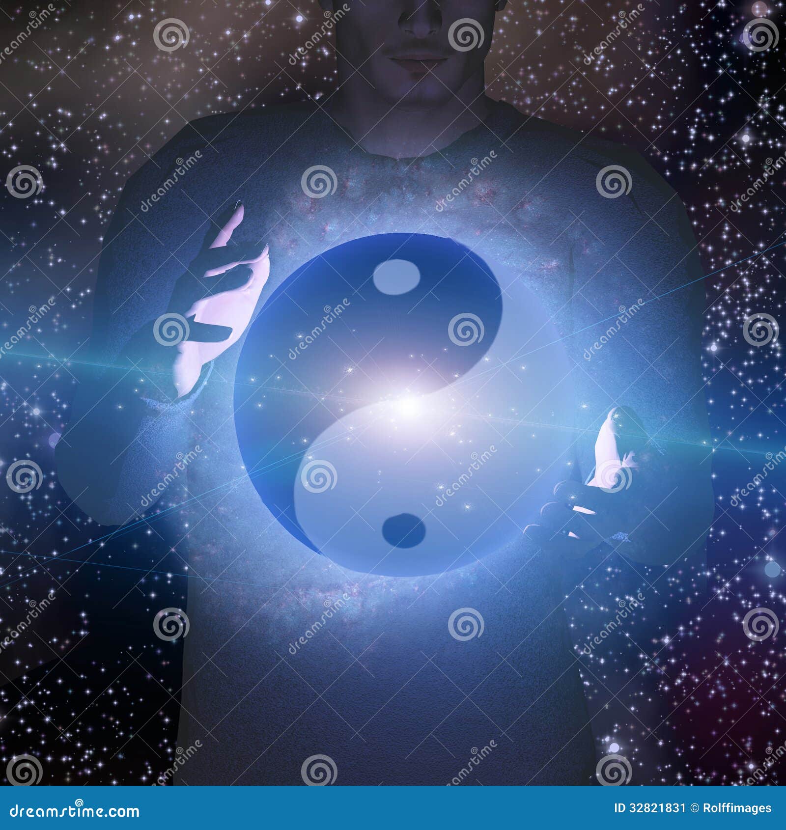 Homem de Yin Yang Star ilustração stock. Ilustração de tampa - 32821831