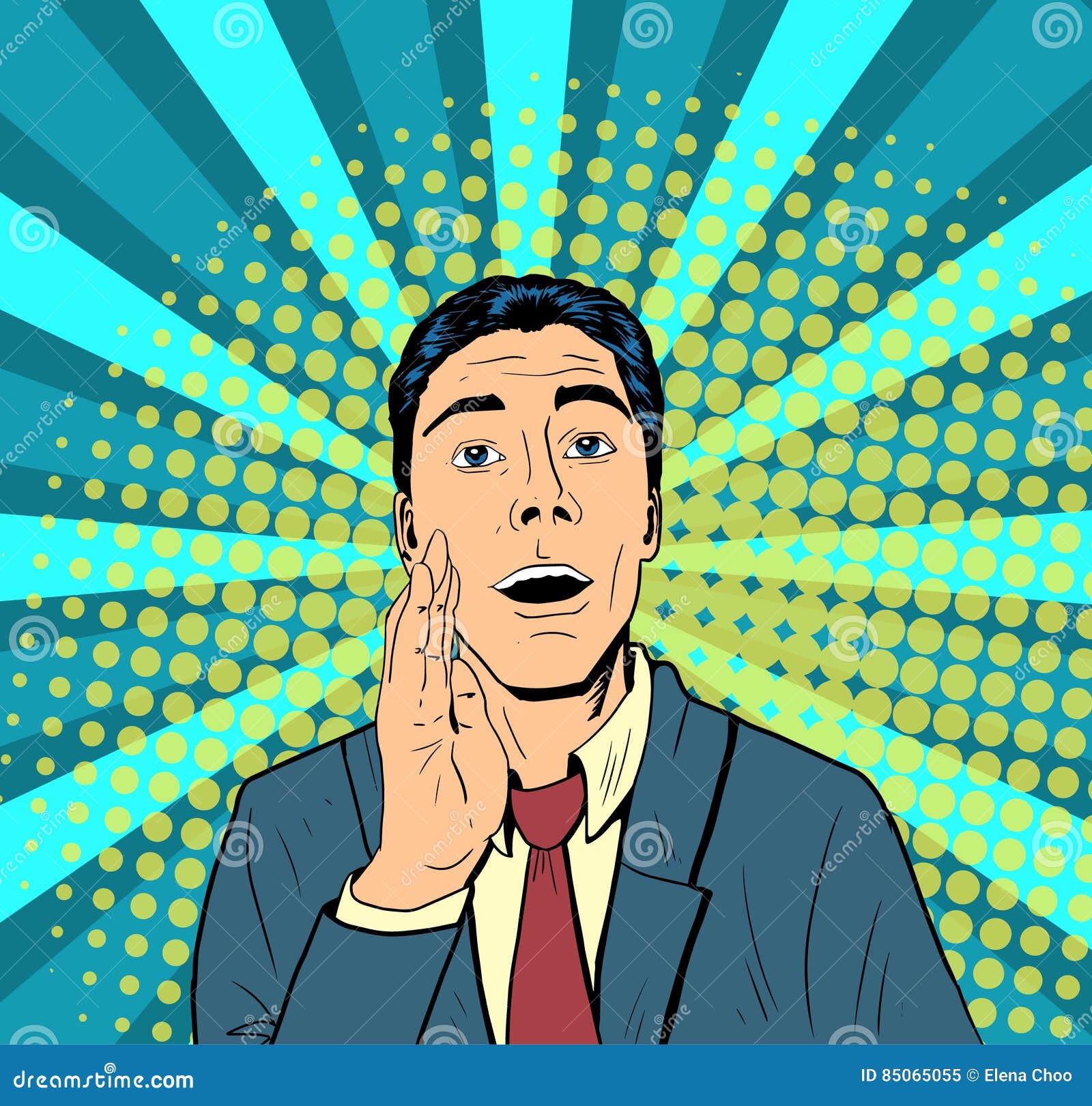 Homem Do Pop Art Que Diz O Segredo Ilustração do Vetor - Ilustração de ...