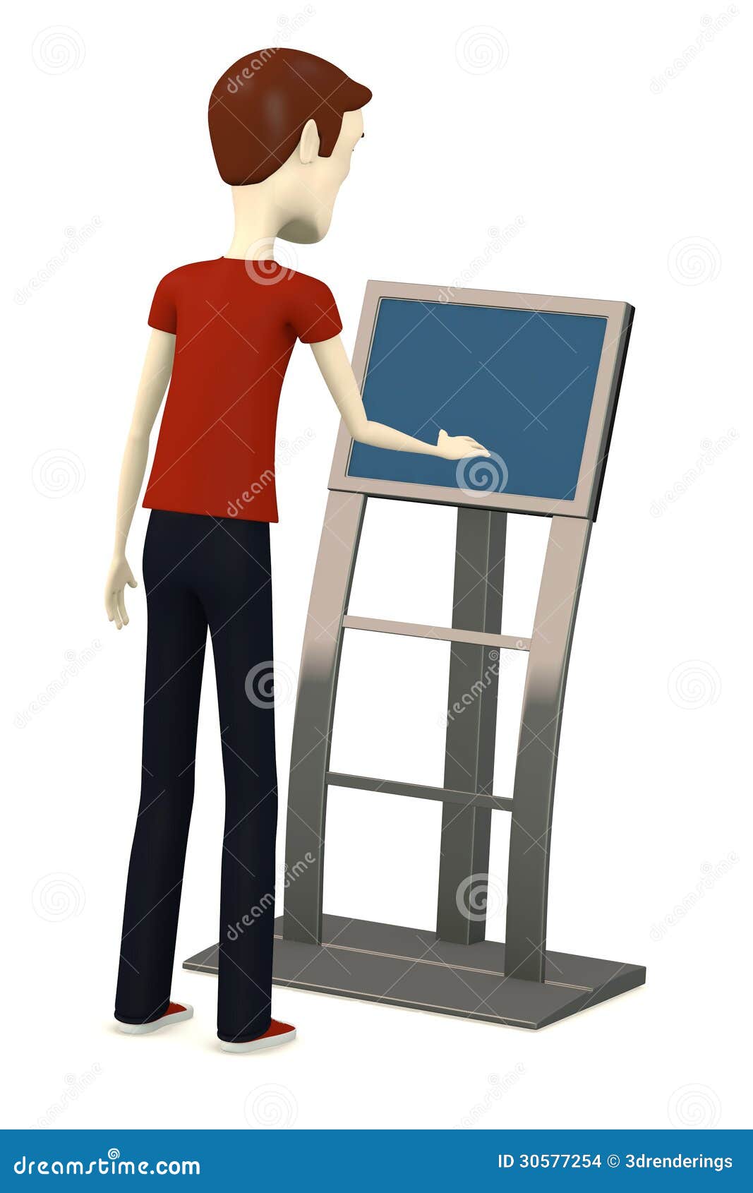 Homem Dos Desenhos Animados Com Terminal Ilustração Stock - Ilustração ...