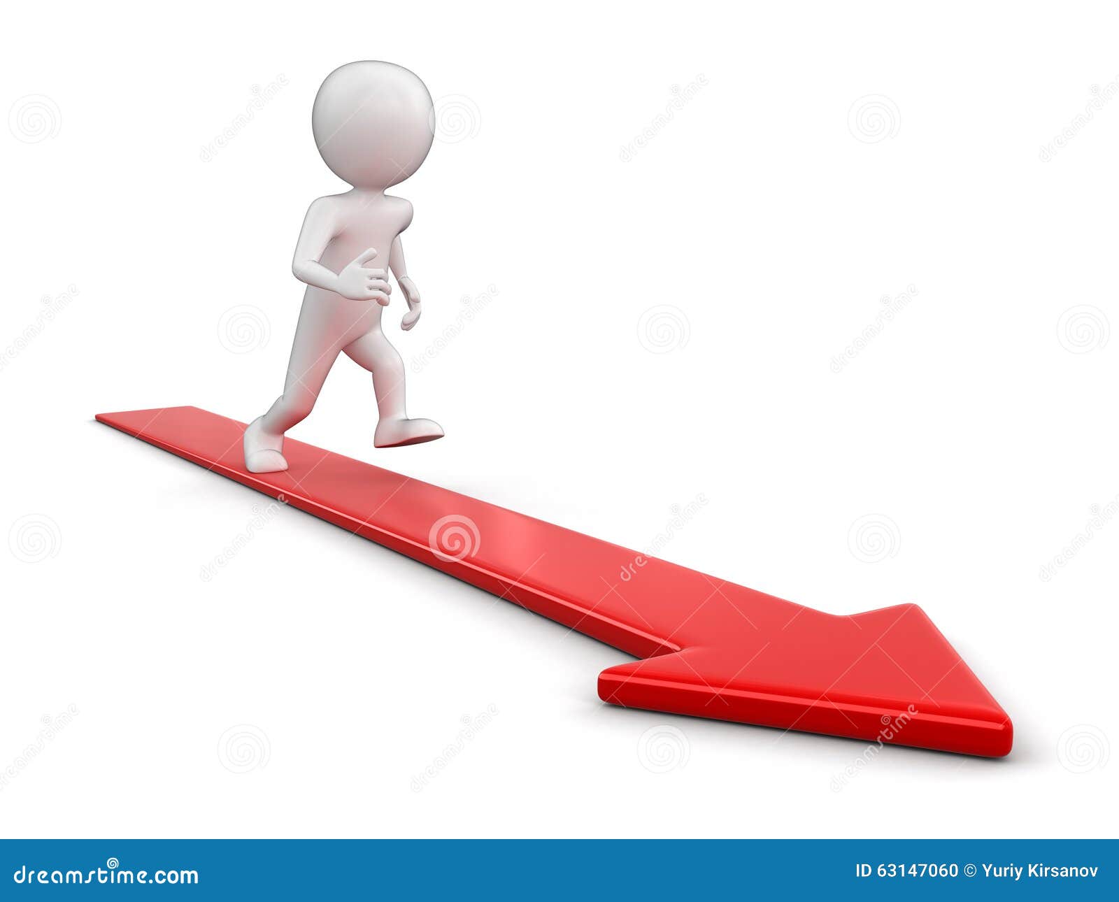 Homem E Seta (trajeto De Grampeamento Incluído) Ilustração Stock ...