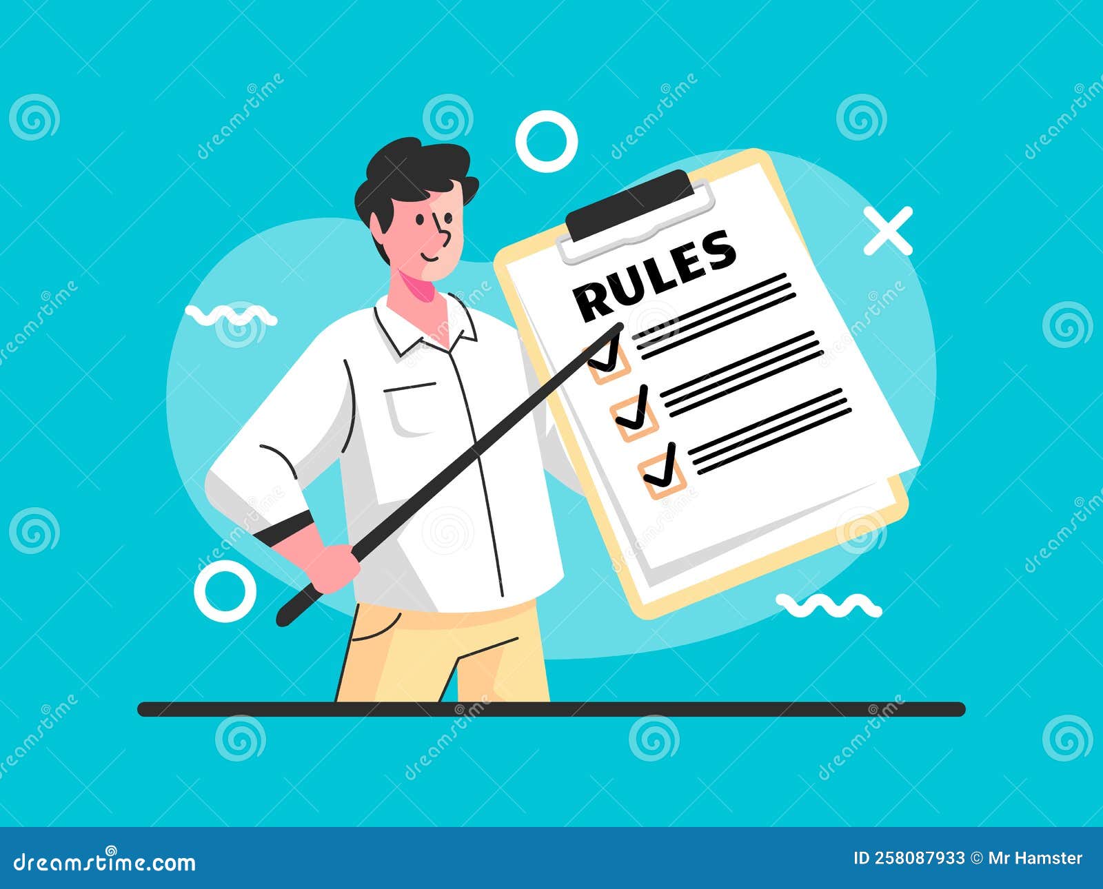 Homem Explica Uma Lista De Regras Ilustração do Vetor - Ilustração de ...