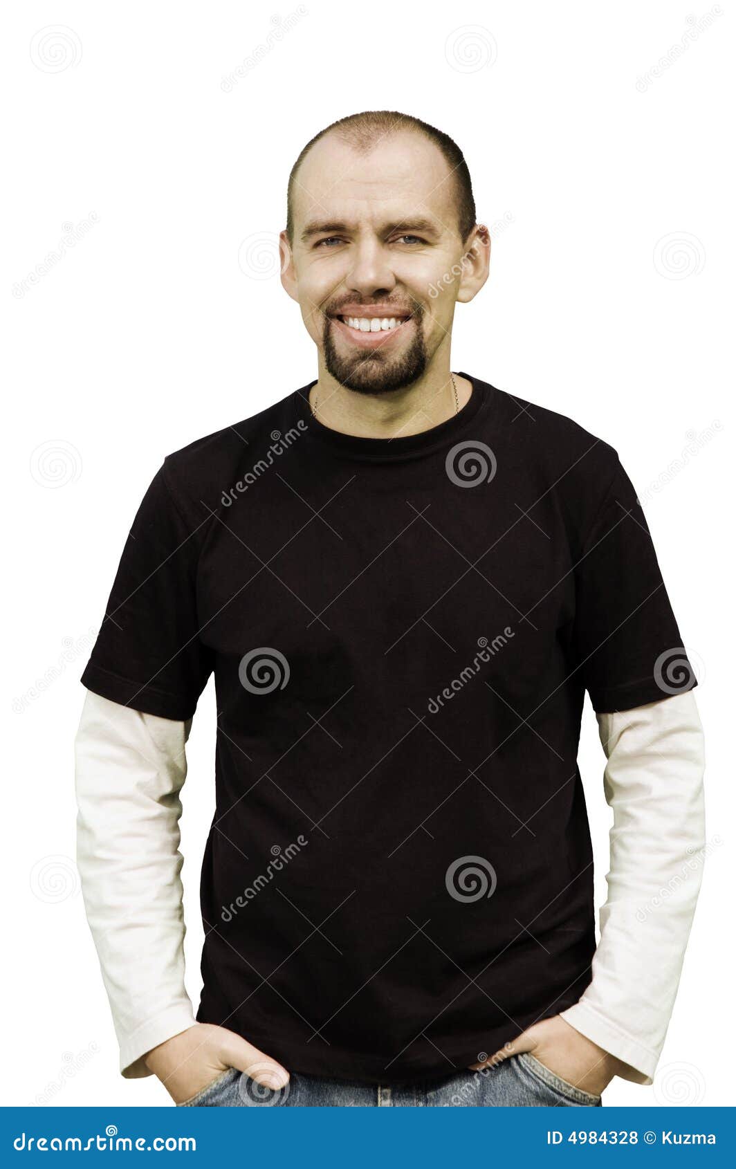 Homem feliz foto de stock. Imagem de sorriso, feliz, jeans - 4984328