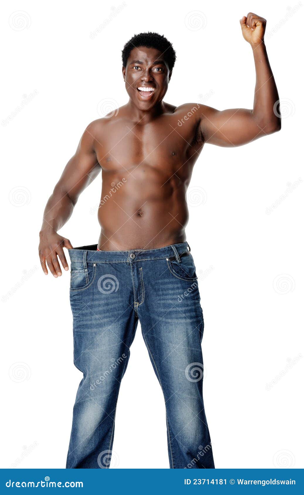 Homem magro dos weighloss imagem de stock. Imagem de frouxo - 23714181