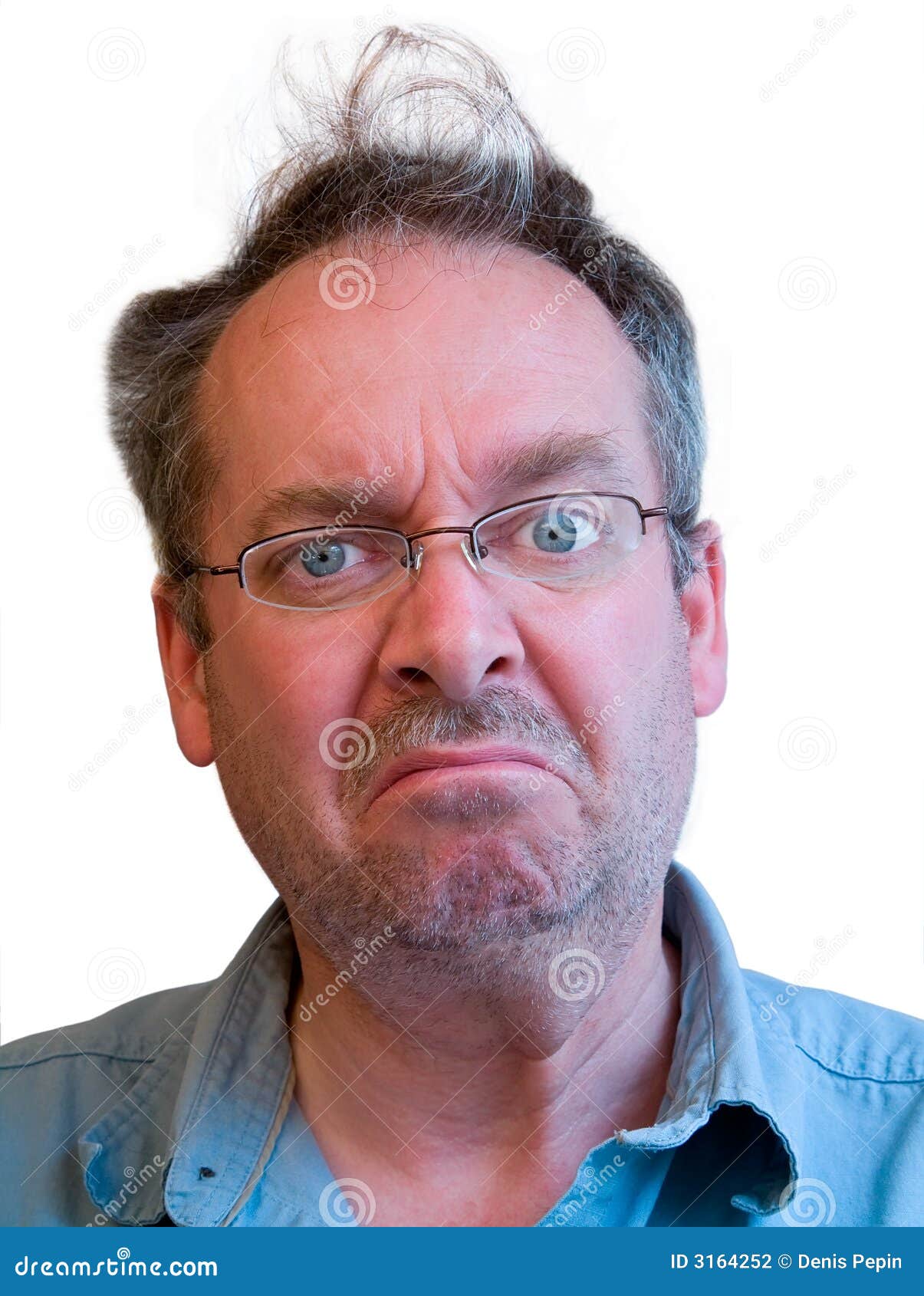 Homem Mal-humorado Com Cabelo Unkempt Foto de Stock - Imagem de furioso ...