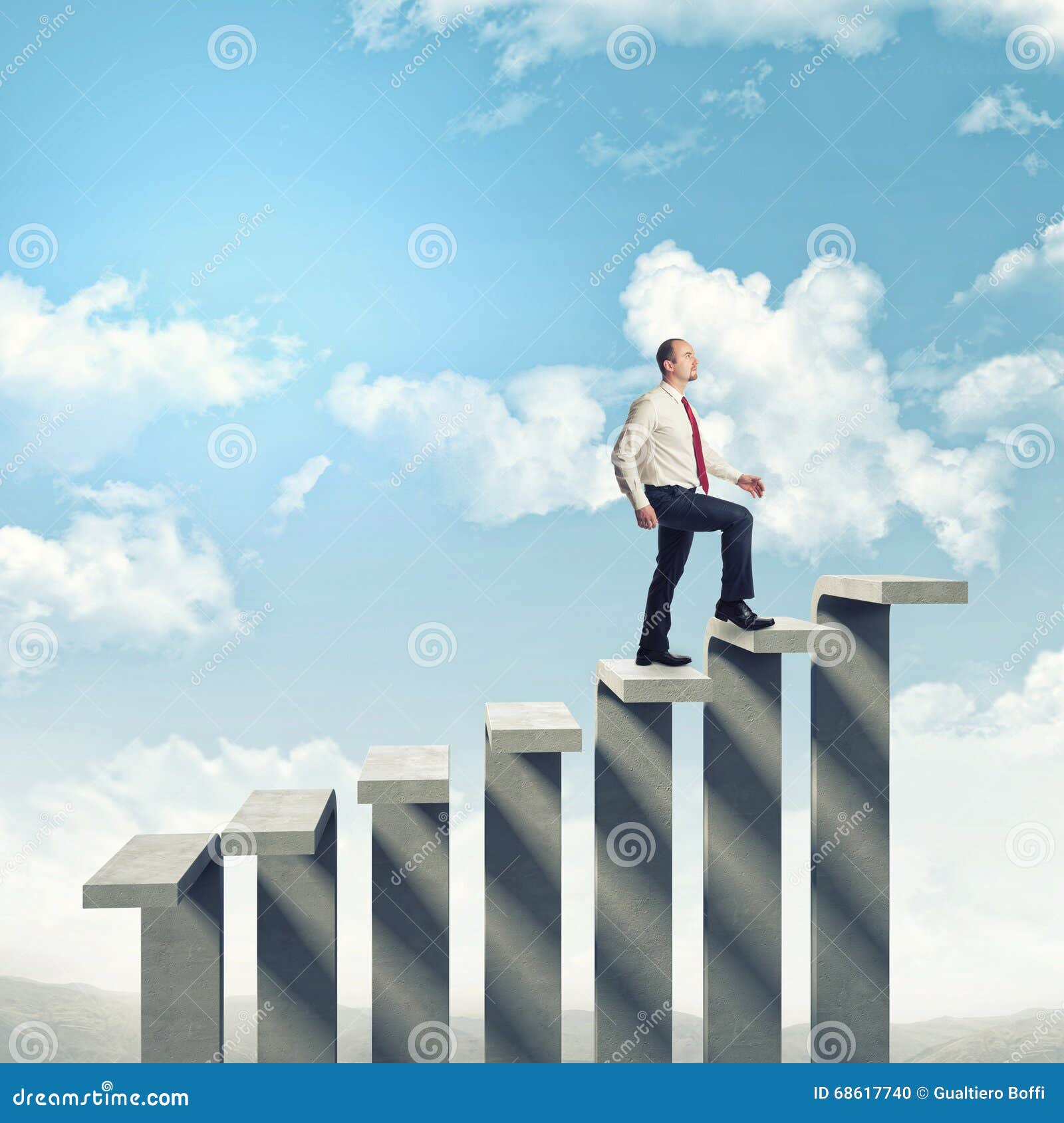 Homem na escada do sucesso ilustração stock. Ilustração de melhore ...