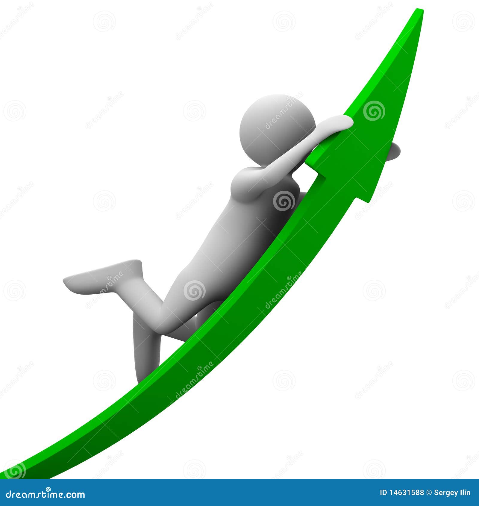 Homem na seta verde ilustração stock. Ilustração de ponteiro - 14631588