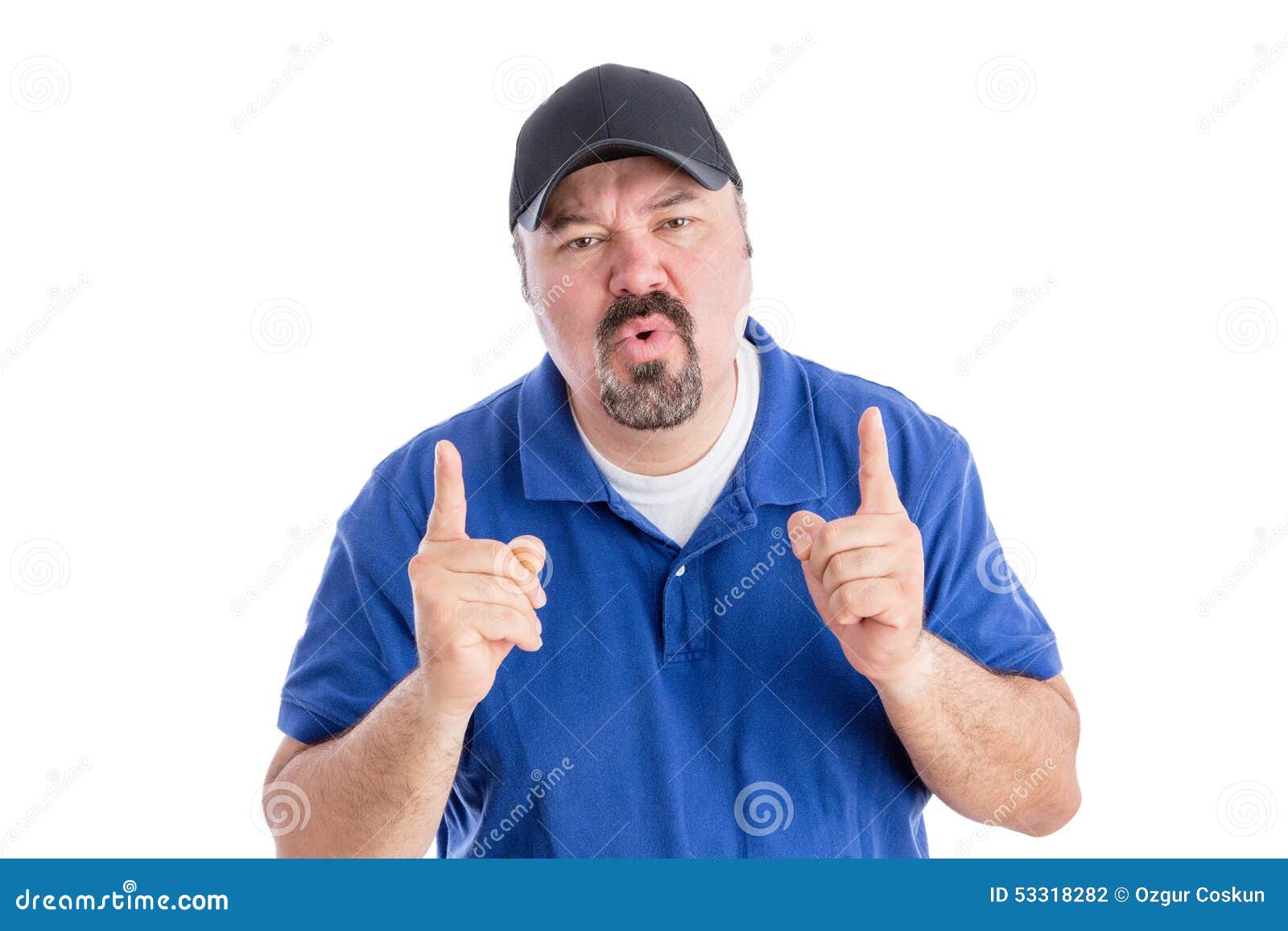 Homem Perplexo Que Aponta Para Cima Foto de Stock - Imagem de argumento ...