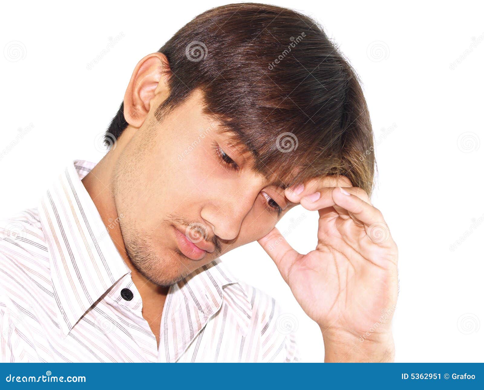 Homem preocupado imagem de stock. Imagem de modelo, postura - 5362951