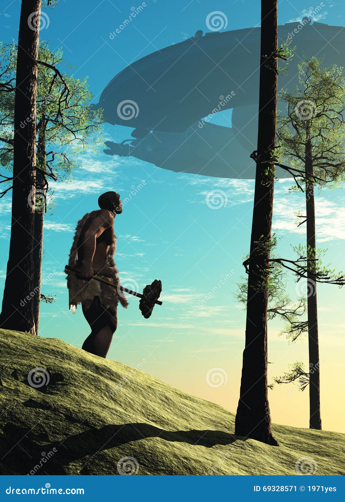 Homem primitivo ilustração stock. Ilustração de cosmos - 69328571
