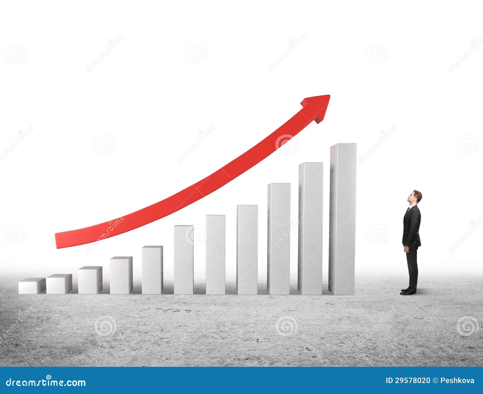 Homem Que Olha a Seta Ascendente Foto de Stock - Imagem de seta ...