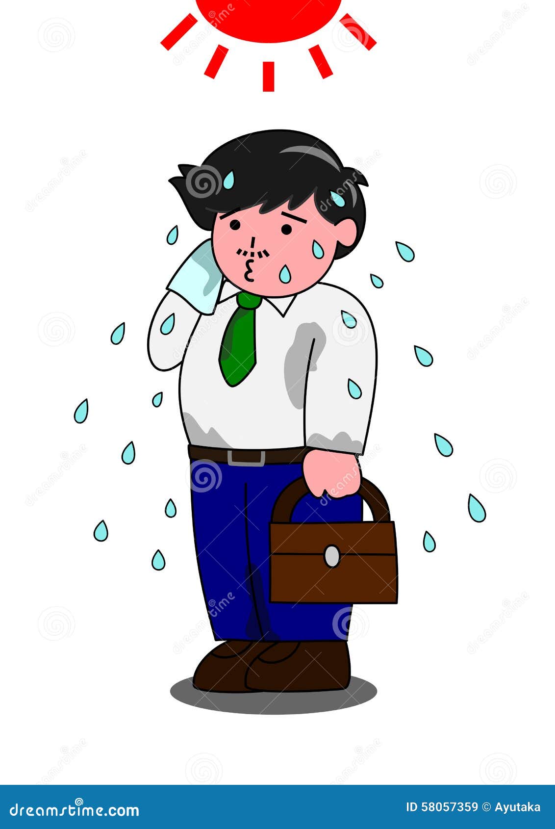 Homem suado ilustração do vetor. Ilustração de vetor - 58057359