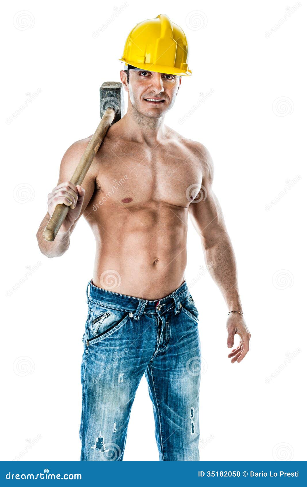 Homem viril foto de stock. Imagem de capacete, trabalhador - 35182050