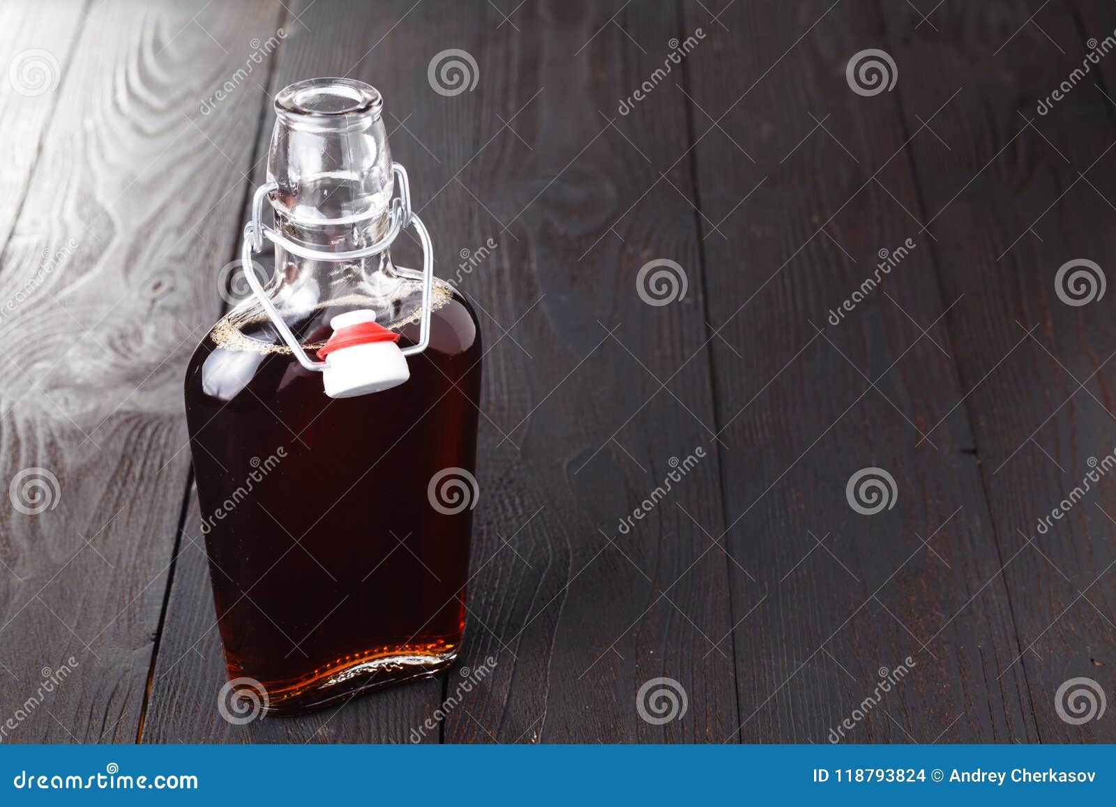 Homemade Alcohol Cordial Drink in Bottle on Table Stock Photo - Image ...