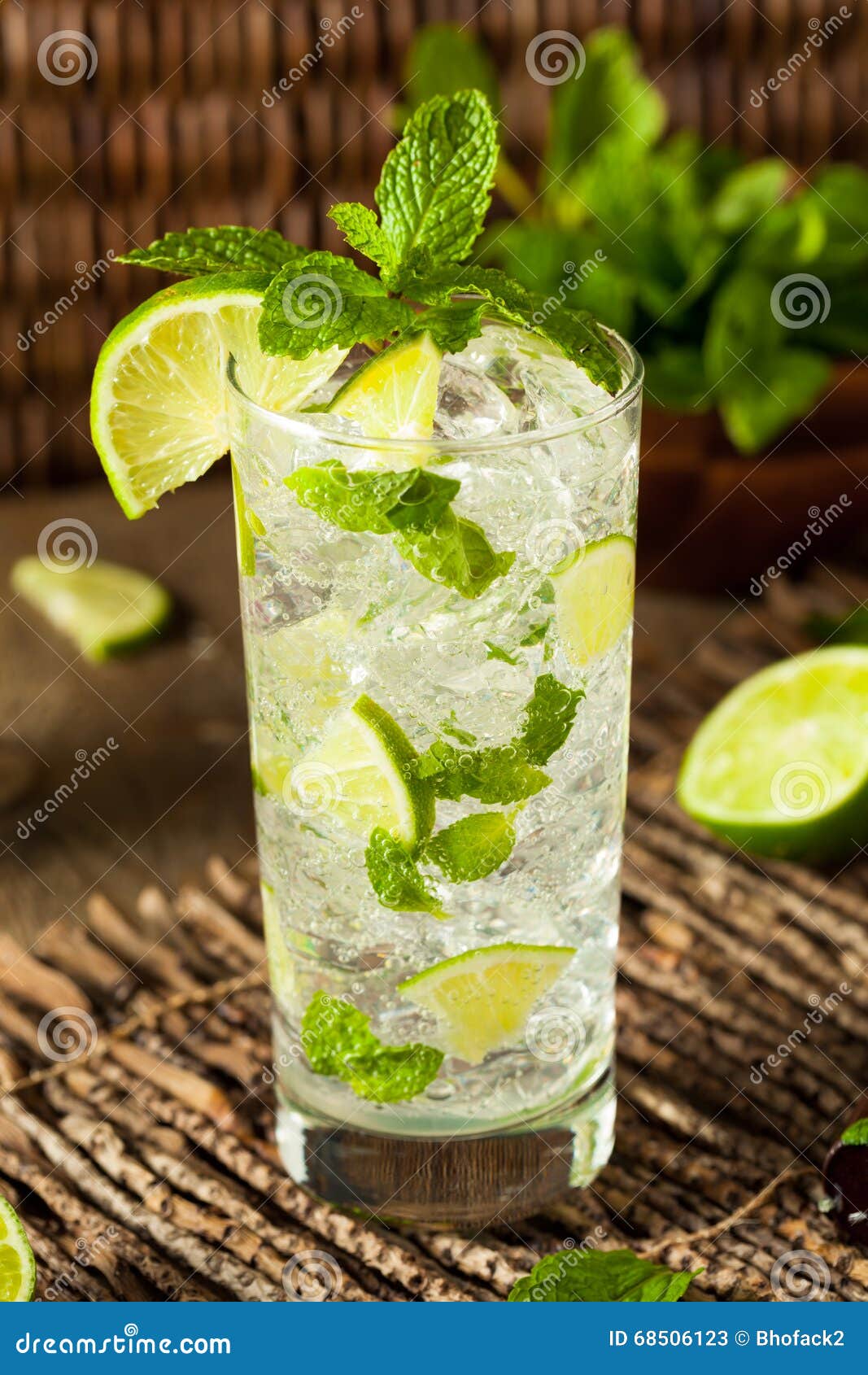 Homemade Alcoholic Mojito with LIme Stock Image - Image of fruit ...