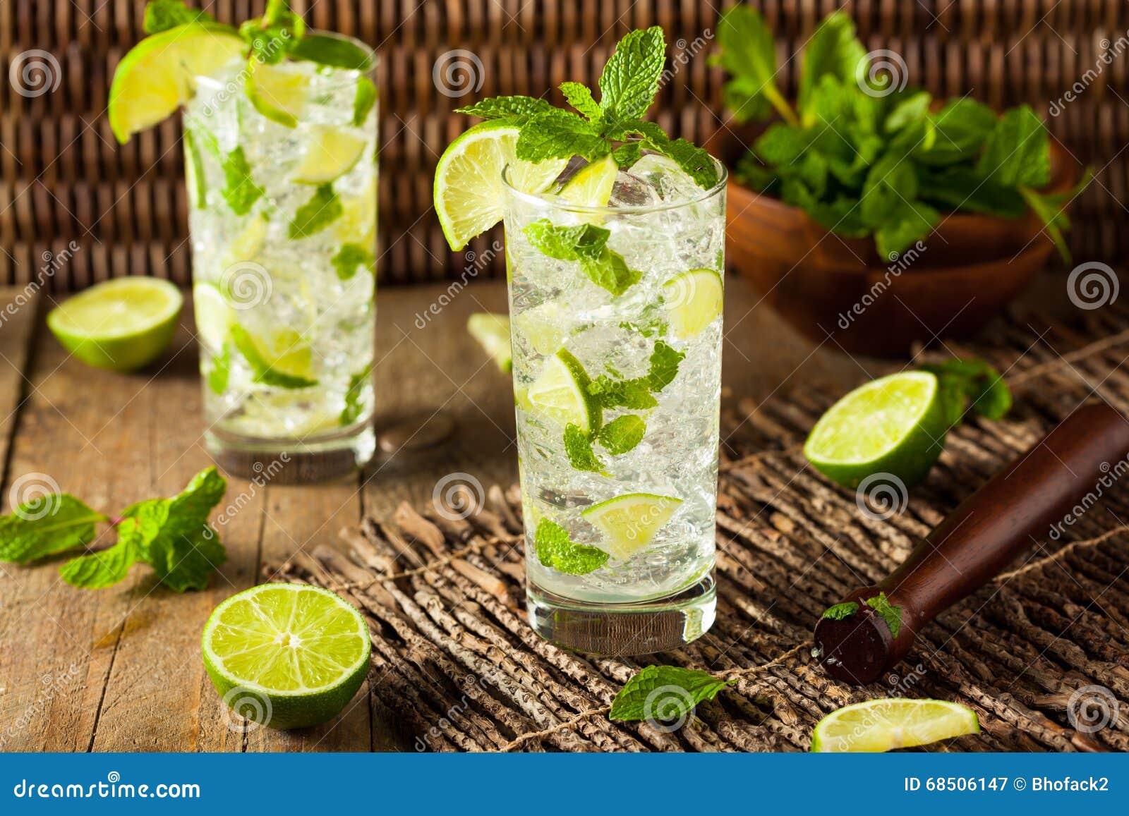 Homemade Alcoholic Mojito with LIme Stock Image - Image of peppermint ...