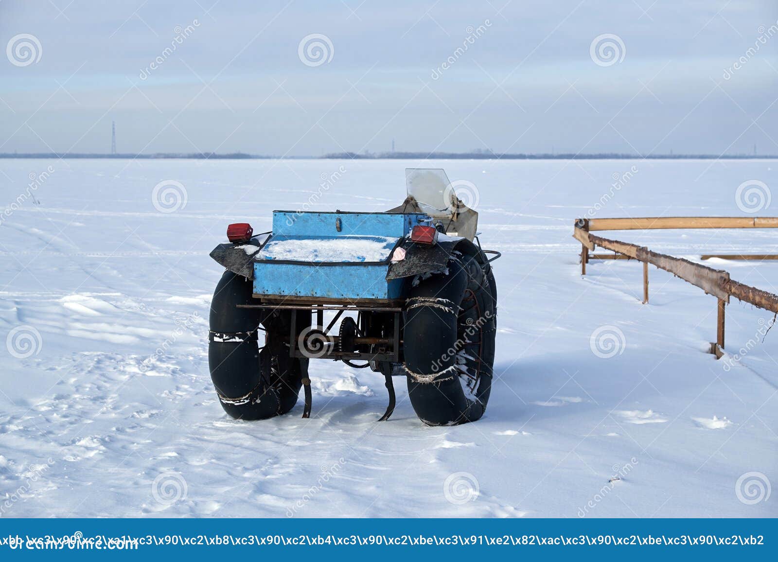 Homemade All-terrain Vehicle in Winter Stock Image - Image of craftsmen ...