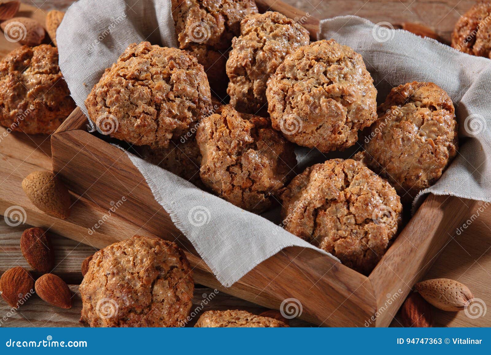 Homemade almond cookies. stock image. Image of kitchen - 94747363
