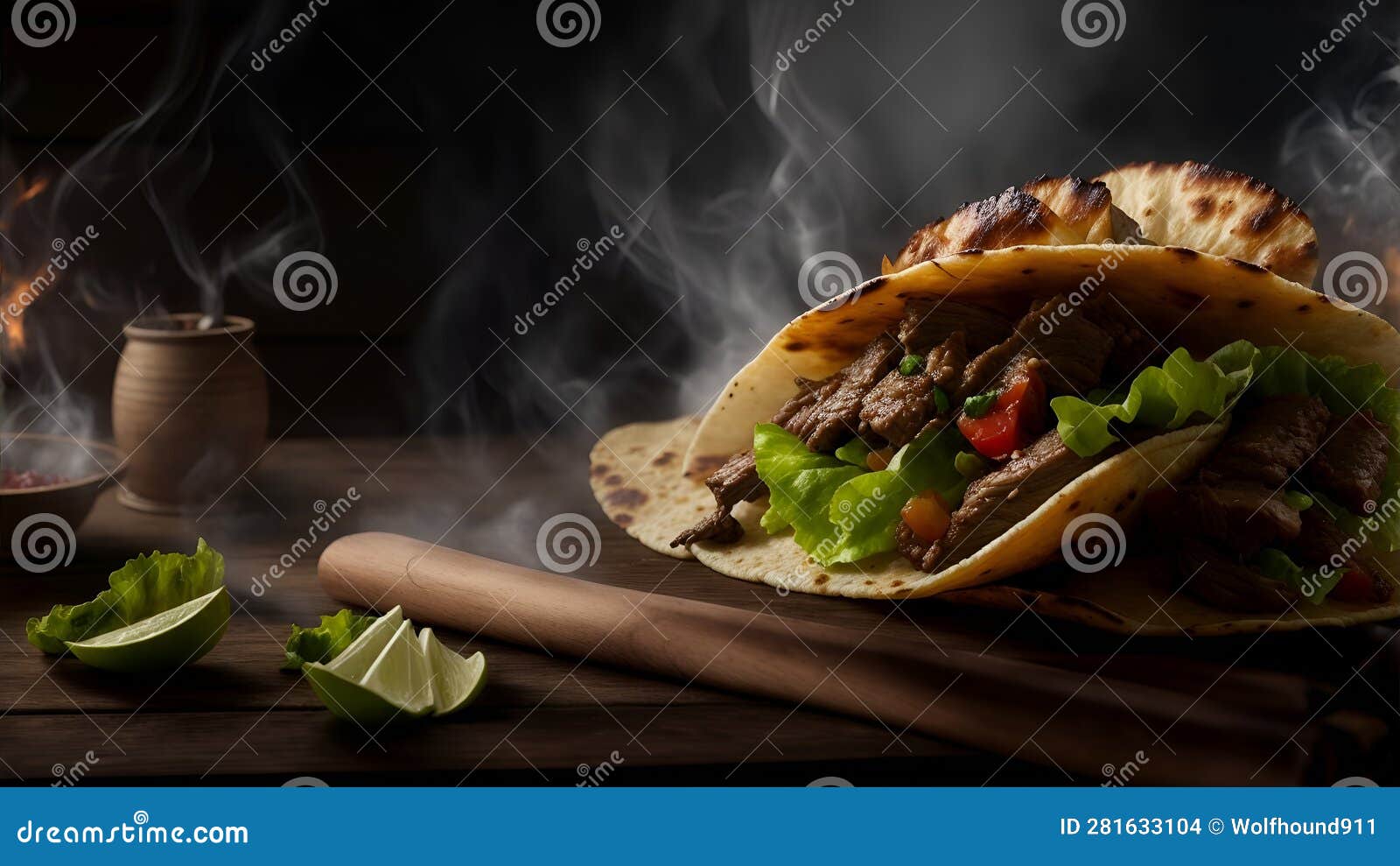 Homemade American Soft Shell Beef Tacos. Generative AI Stock ...