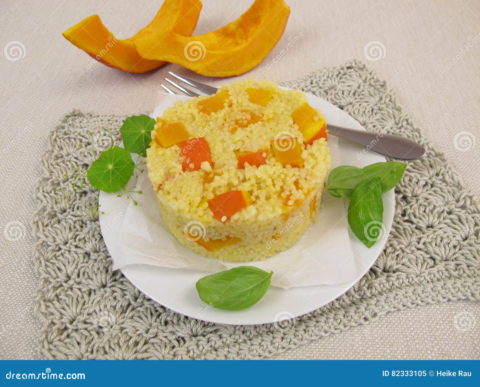 Homemade Appetizer with Millet and Red Kuri Squash Stock Image - Image ...