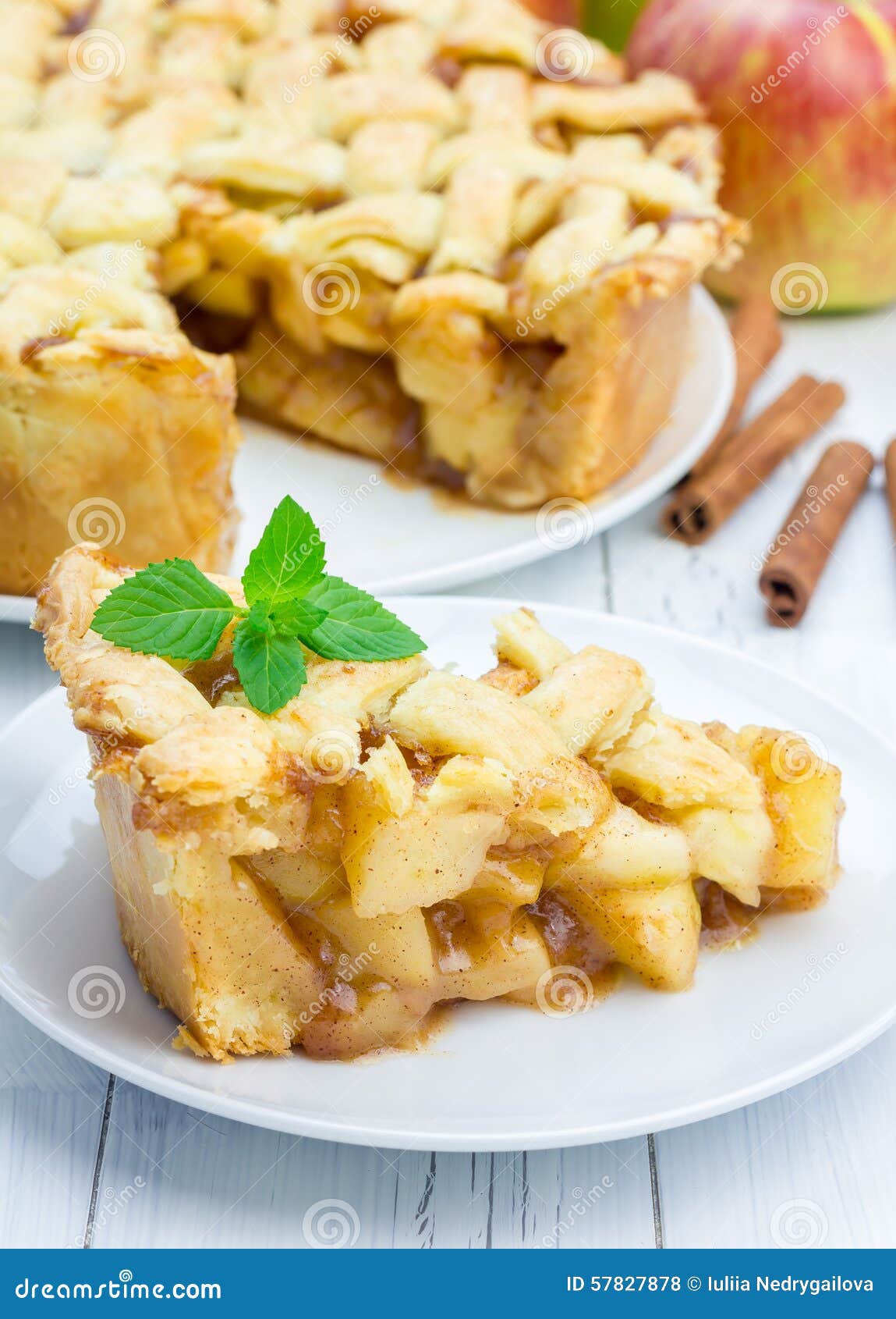 Homemade Apple Pie with Lattice Pattern Stock Photo - Image of crunchy ...